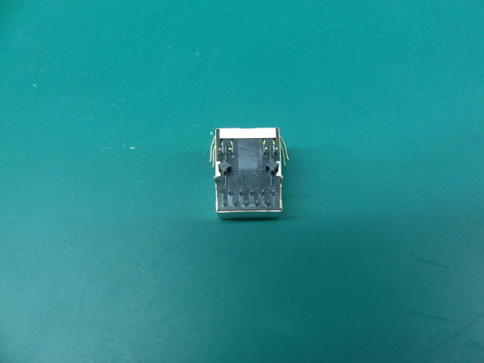 Ethernet 10 Pin PCB RJ45 Jack , 1 X 1 RJ45 PCB Connector With EMI Fingers KRJ-9003NL