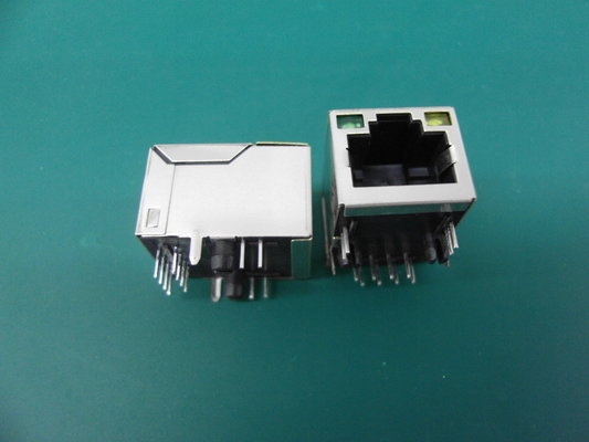 8P8C Right Angle Magnetic RJ45 Jack For PC Boards TAB UP HR871181A
