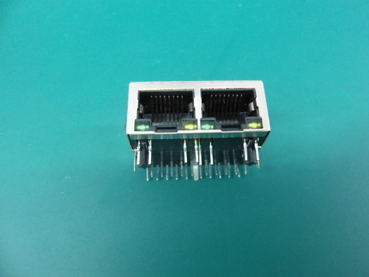 1000M IEEE 1 x 2 Port 90 Degree RJ45 Receptacle Module For Transceiver TAB Down