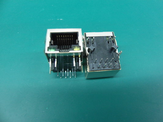 Single Port Cat5 Shielded 90 Degree RJ45 Jack With LED Internal Magnetics