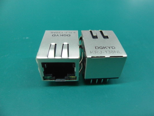 Single Port Cat5 Shielded 90 Degree RJ45 Jack With LED Internal Magnetics