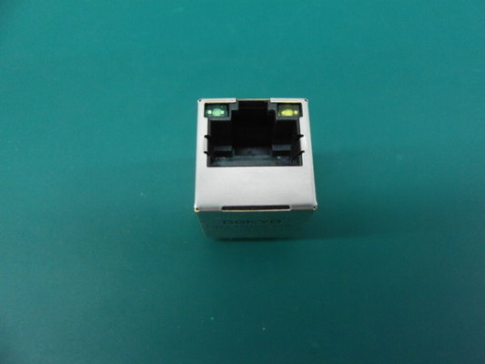 PCB Mountable Filter RJ45 Connector With LED / 180 Degree Top Entry RJ45 Magjack 18.75mm