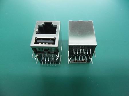 Micro Panel Mount RJ45 USB Connector Male Head , High Frequency