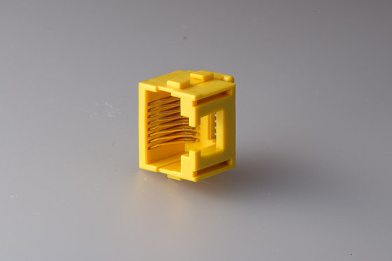 Modular SMT  Low Profile RJ45 Jack , Rj45 Modular Plugs Sinking Connector  Plastic Yellow