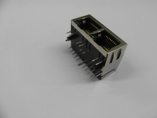 Shielded CAT5 Cable 90 Degree RJ45 with Transformers Dual Port Filter
