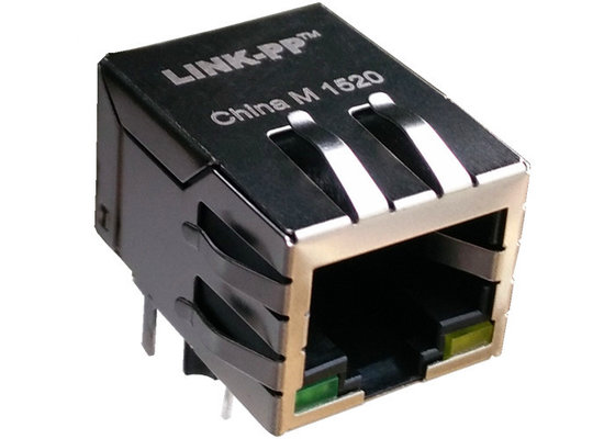 HFJ11-CMRP1E-L12RL , POE RJ45 Connector Tab-Down Common Mode Choke Jack