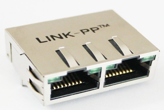 1000M Shield POE RJ45 Connector with 2 Port Top Entry , Network SDH Use OEM