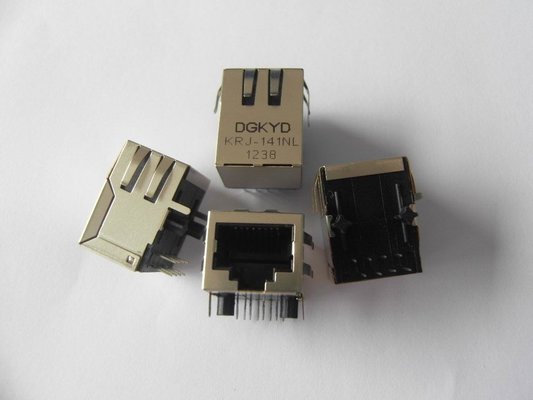 10/100Base Tab Down Transformer RJ45, DIP 90 degree 8P8C RJ45 Single Port with front pin