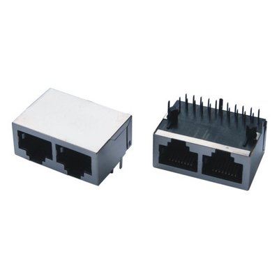 IEEE 1000BASE 2 Port RJ45 Integrated Connector RJ45 10P8C Side Entry