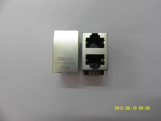 2 Port Stacked RJ45 Female Connector 