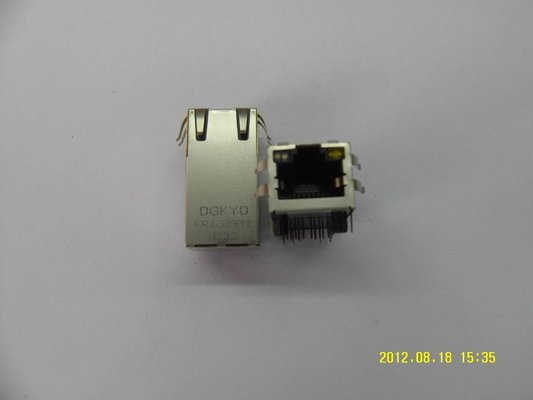33.0mm Single port Tab Up Rj45 Transformer, 1000M 10 Pin Rj45 Connector / Integrated RJ45 Jack for Fiber Optic Transceiv