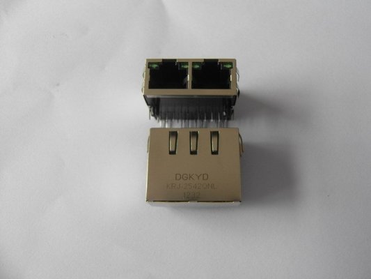 Tab Up RJ45 Ethernet Connector with 10/100/1000base Transformer, 1*2 two port RJ45 10 Pin Rj45 Connector