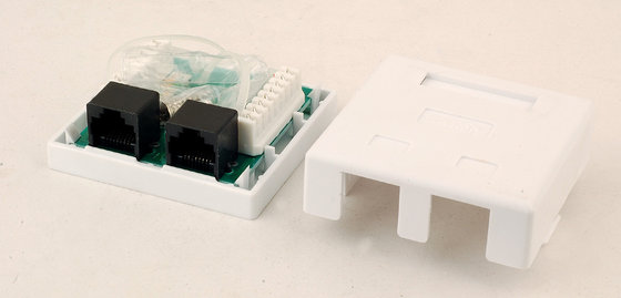Surface Mount Box Dual Port RJ45 Network Keystone Jack with Ethernet or Telephone port