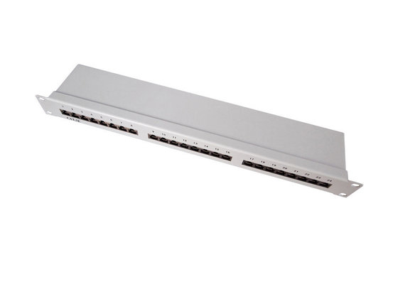 Cat5e Shielded Patch Panel, 24 Port RJ45, 19" Rack Mount Copper Patch Panel