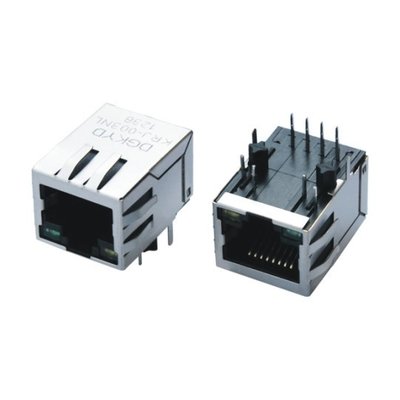 Single Port RJ45 Ethernet Jack With Led KRJ-003NL , RJ45 Connector Jack 10/100base-T