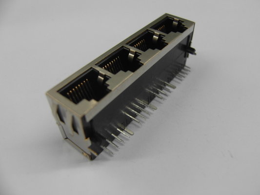 8 Pin 4-Port RJ45 Jack Module 