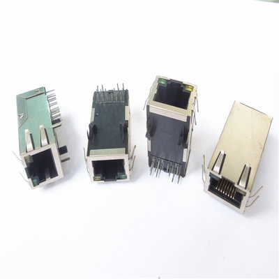 10/100/1000 Base-TX  RJ45 modular Jack Tab-Up integrated magnetics connector