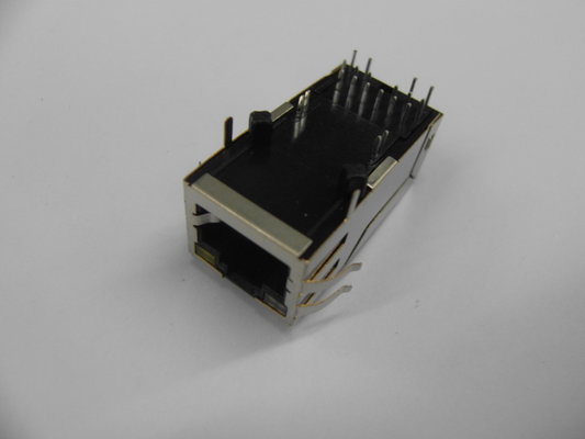 Custom Single Port 33.0mm RJ45 Connectors, 1000BASE Rj45 Lan Jack, RJ45 with Transformer