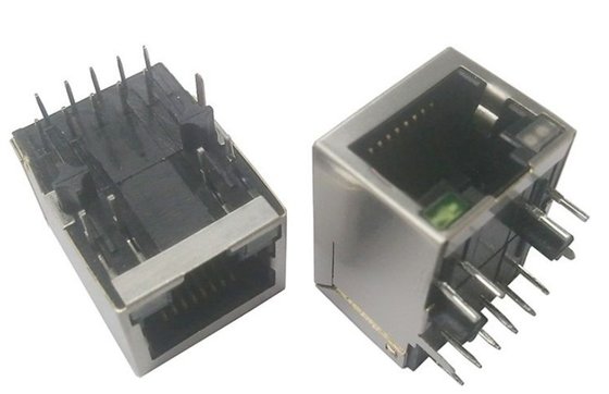 IEEE 802.3  Vertical RJ45 Jack / Connector With Transformer Module vertaical RJ45 Modular Jack for Ethernet Cable