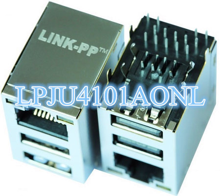 XRJB-S-1-86-Z-K6-202 RJ45 Dual USB Connector LPJU4101AONL