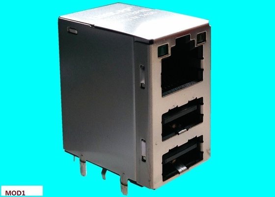 C893-1AX1-E1 Combo 2usb Rj45 Connector LPJU5009B28NL MagJack Combo Staggered Pin