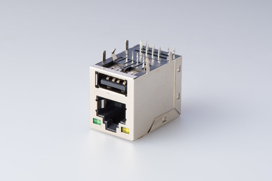 RJ45 USB 2.0 Stack Embedded Board , Rj45 Ethernet Jack Tab Up Without Transformers