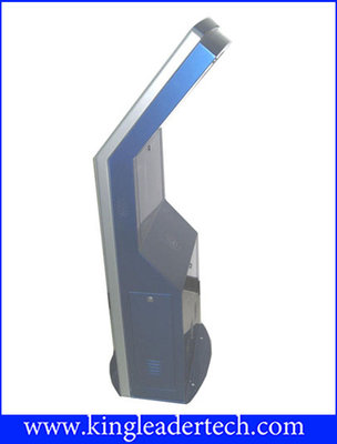 17",19"Ticket scanning touch screen kiosks with 45 degree angled-down barcode scanner
