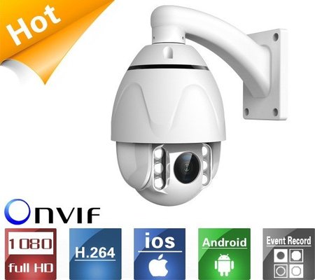 White Dome Megapixel IP Camera Custom Speed For Outdoor With Progressive Scan