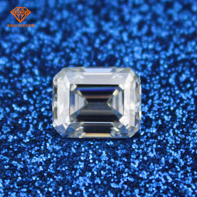 Octagon shaped off white diamond color 6*8mm 2 carat loose moissanite stone