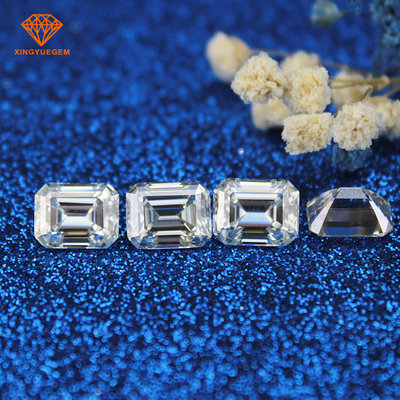 Octagon shaped off white diamond color 6*8mm 2 carat loose moissanite stone