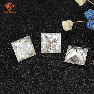 China lab created princess cut 8mm loose moissanite for jewelry making