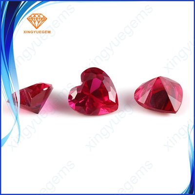 Cheap price wholesale heart shape 5# lab created diamond Ruby stones