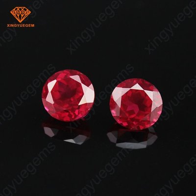 Factory direct sale 3A 5A quality Round shape 8# synthetic ruby loose stones