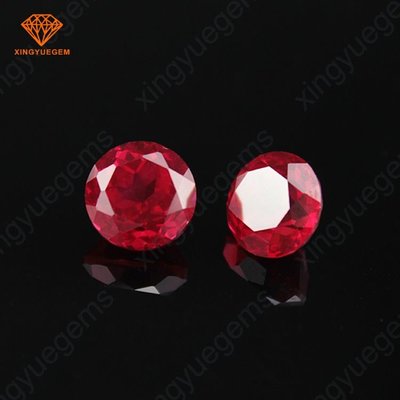 Factory direct sale 3A 5A quality Round shape 8# synthetic ruby loose stones
