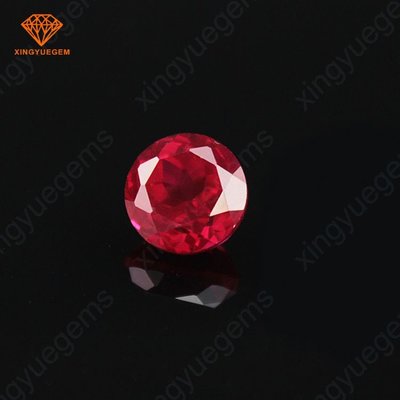 Factory direct sale 3A 5A quality Round shape 8# synthetic ruby loose stones