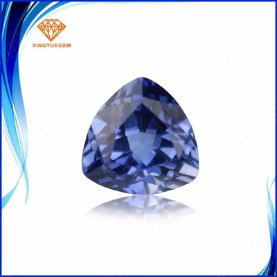 Trillion shape lab created sapphire loose stone sale for Brazil jewelry market
