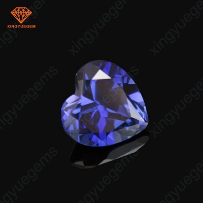 Reasonable wholesale price for heart shape 35# diamond color synthetic blue sapphire stone