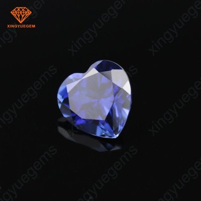 Reasonable wholesale price for heart shape 35# diamond color synthetic blue sapphire stone