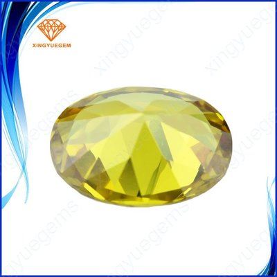 China factory wholesale oval shape Yellow color loose cubic zirconia stones