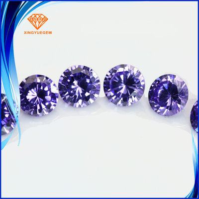 Factory wholesale cubic zirconia 2A 3A 5A , round shape amethyst color cubic zirconia stone, customized make welcome