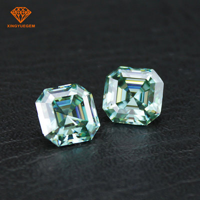 Octagon shape 1 carat 6.5*4.5mm loose gemstone asscher cut green moissanite