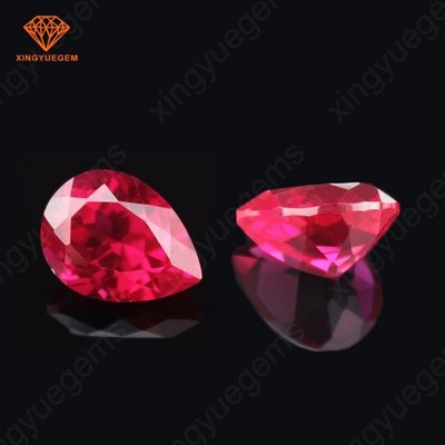 Pear shape synthetic red corundum ruby stone in aaa Grade quality factory price wholesale