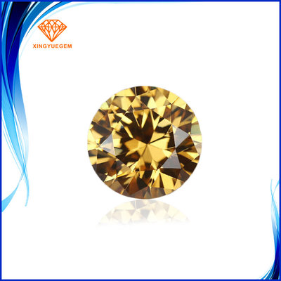 Rose cut yellow gold color round shape cubic zirconia in loose gemstone wholesale