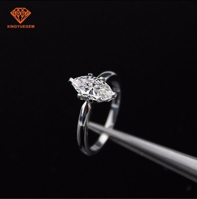 Lastest design 18k gold white marquise cut moissanite diamond rings, fashion sparkle jewelry diamond ring