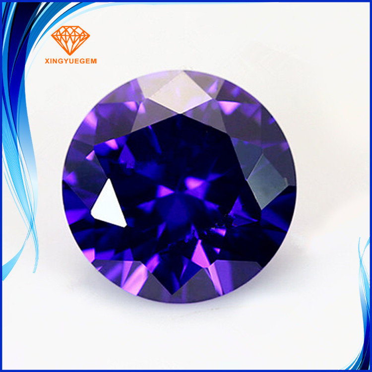 Zirconia factory wholesale 8 hearts and Arrow cutting Amethyst cubic zirconia for fashion jewelry