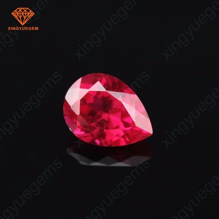 Pear shape synthetic red corundum ruby stone in aaa Grade quality factory price wholesale