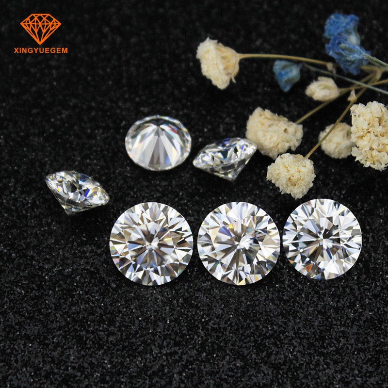 High quality E-F pure white color round loose 1 carat 6.5mm moissanite diamond for engagement rings
