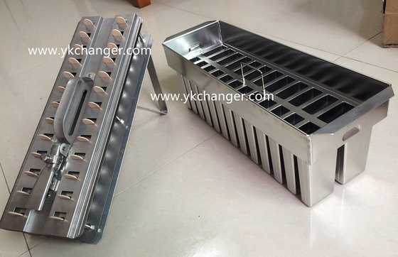 Paletas ice cream popsicle molds formas stainless steel 2x13 26molds 123ml mich with helix stick holder stick aligner supplier
