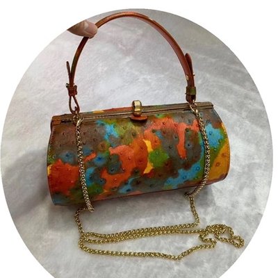 New ostrich leather ladies handbag messenger bag cheongsam bag