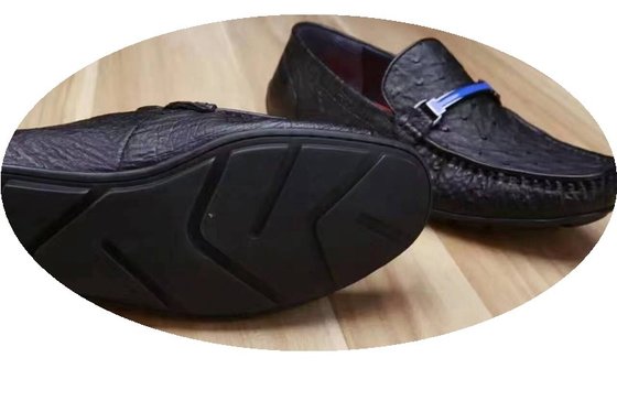 Genuine Full Shoes Ostrich Leather Cowhide Sole Hand-Sewn Slip-On Casual Men's Shoes Special Offer